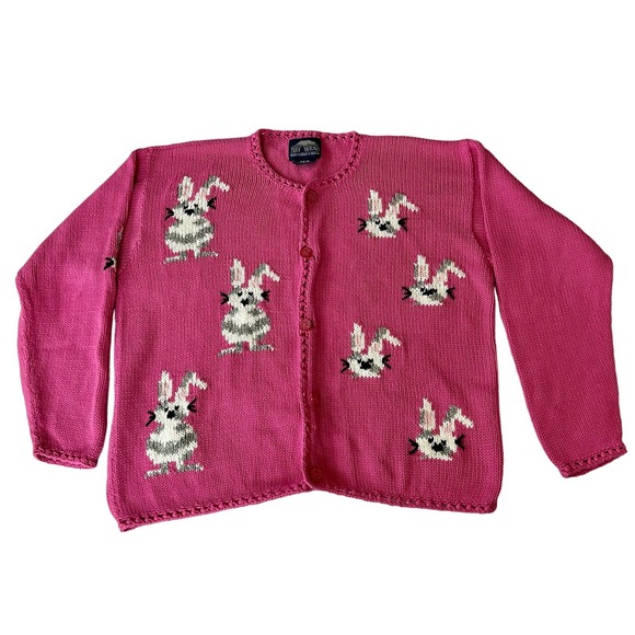 Rey Wear | Sweaters | Rey Wear Vintage Hand Knit Front Button Easter ...